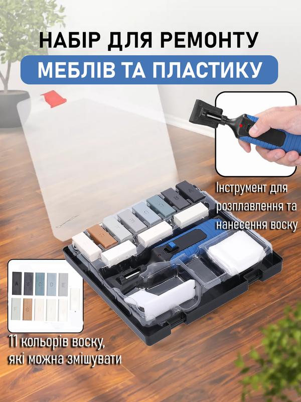 Набор инструментов для ремонта мебели, пластика, бамперов, фар ...