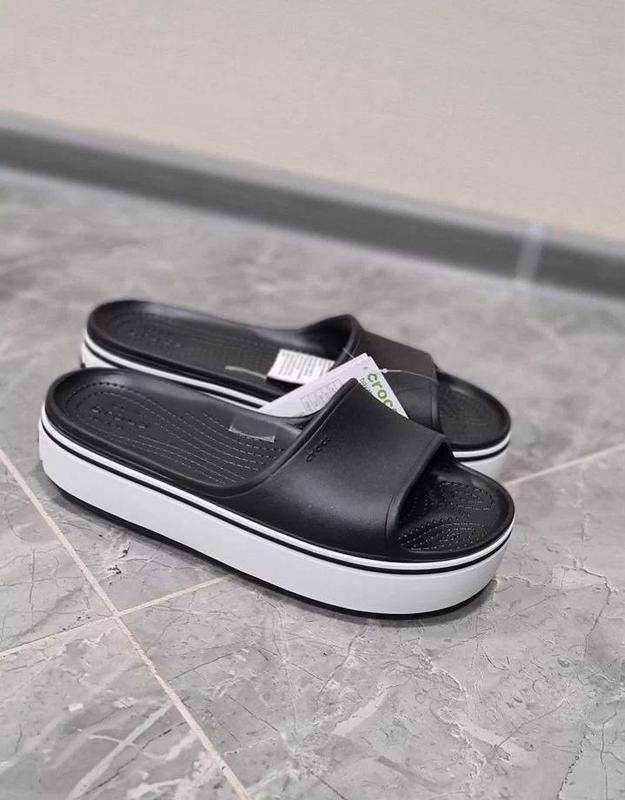 Крокс крокбенд платформа чорні слайди crocs women's crocband platform ...