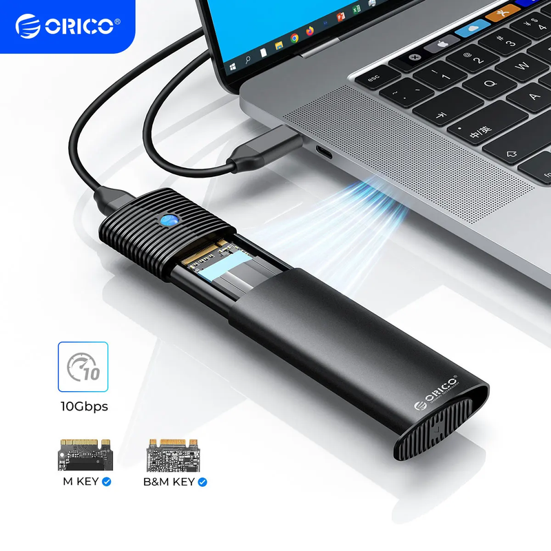 Корпус для ssd orico pwm2-g2, кишеня m.2 nvme usb 3.2 gen2 type-c ...
