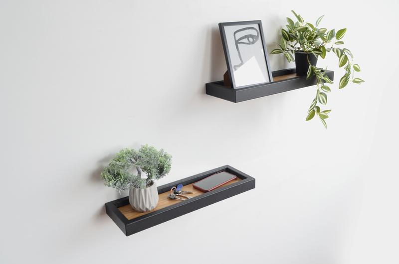 Полиця настінна з дерева та металу 20x16x4 см Cr Mw 9 1 — ціна 420 грн у каталозі Полиці Купити