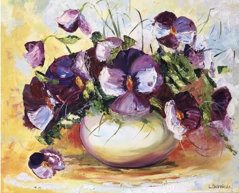 Фіалки натюрморт картина олія холст — ціна 9500 грн у каталозі Картини Купити товари для дому та