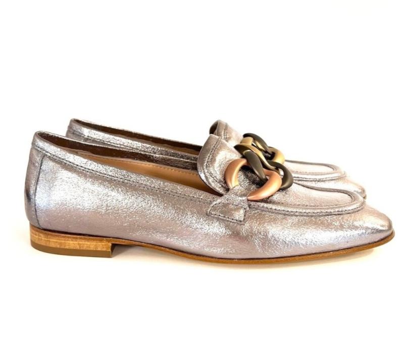 Сріблясті лофери barbara bellini, шкіра!! — ціна 450 грн у каталозі ...