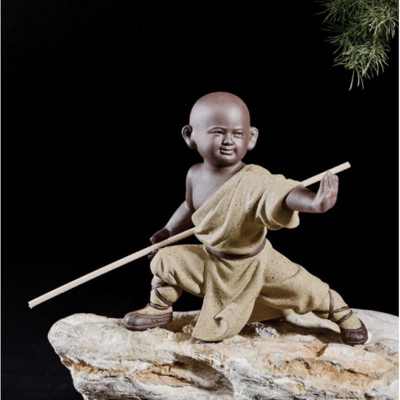 Статуэтка сувенир монах кунг фу пройти три уровня ночью H 12 5 см