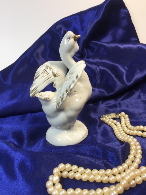 Фарфоровая статуэтка гусь из серии анималистика полонное винтаж н4391 — цена 1279 грн в