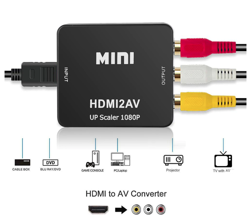 Конвертер hdmi в av rca перехідник адаптер hdmi2av тюльпан black — ціна ...