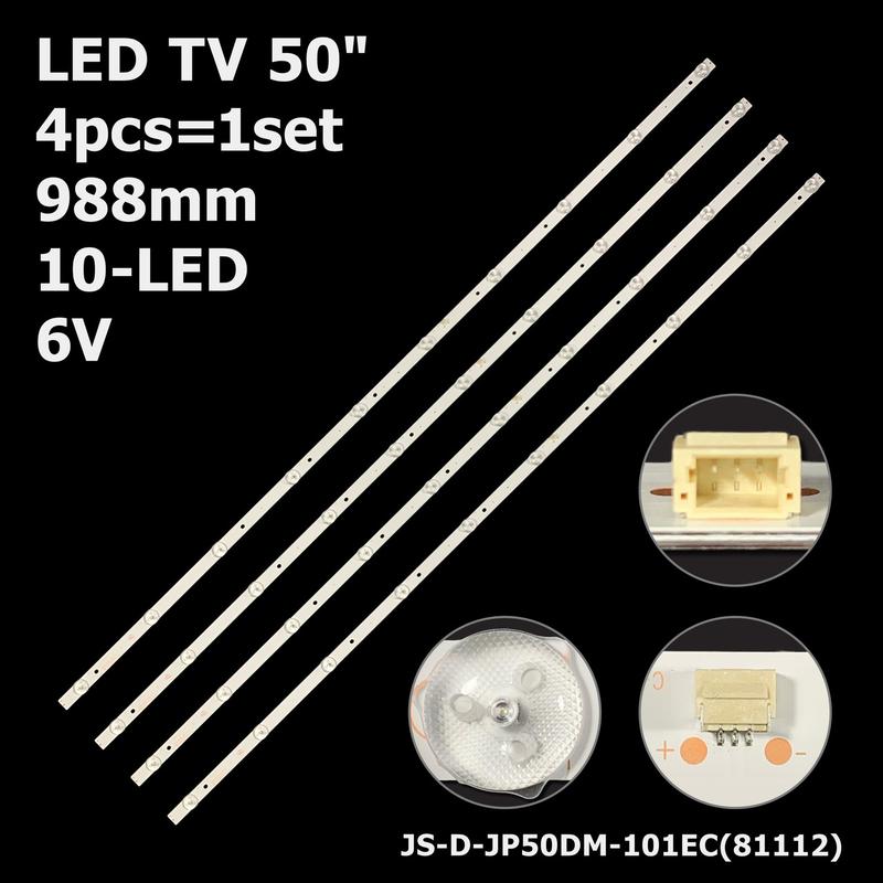 Led підсвітка tv 50" js-d-jp50dm-101ec(81112) js-d-jp50dm-a101ec(80510) v500dj6-qe1 dmt9k70 4шт ...