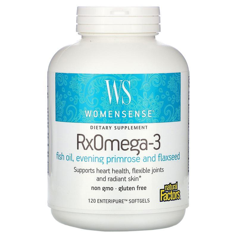 Rxomega-3, womensense, 120 м'яких таблеток natural factors, сша — цена ...