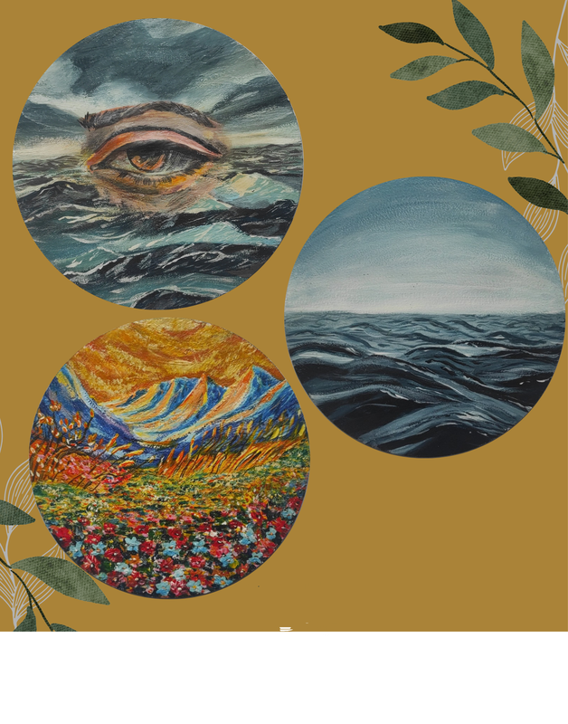 Круглые картины пейзаж море горы — цена 900 грн в каталоге Картины Купить товары для дома и