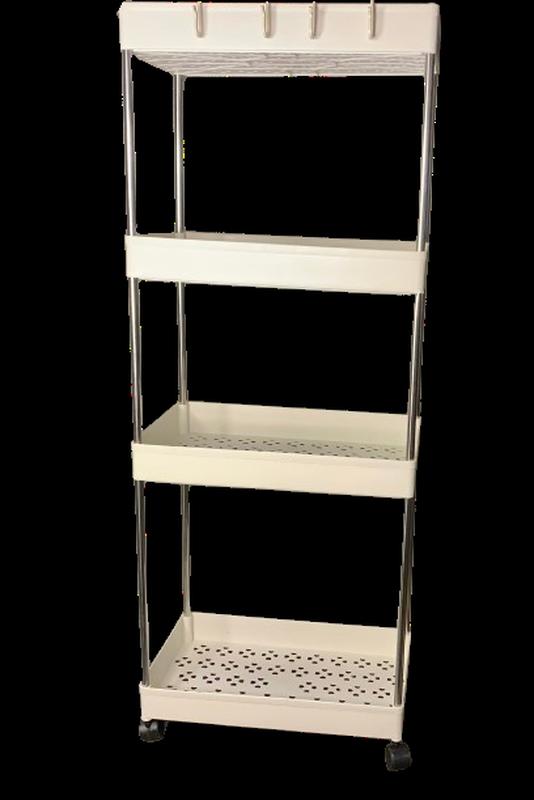 Стійка універсальна на колесах 4 яруси біла — ціна 799 грн у каталозі Етажерки Купити товари для