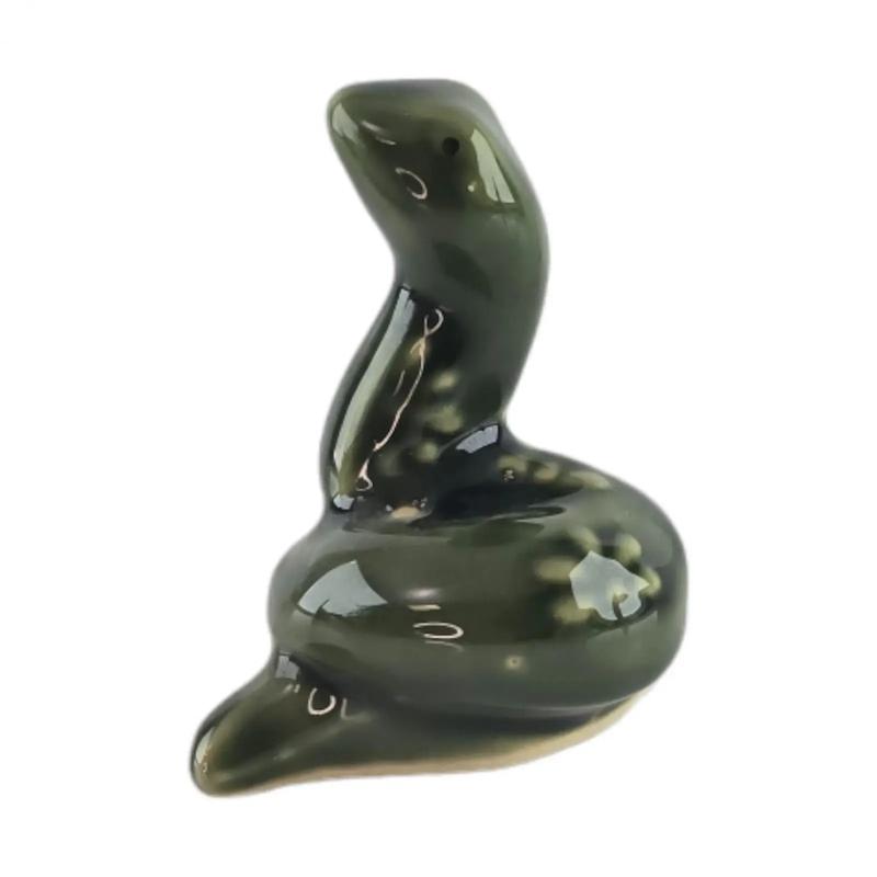 Статуэтка змея керамическая зеленая 26003a — цена 41 грн в каталоге