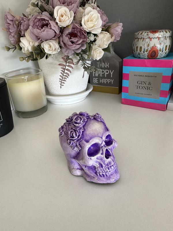 Череп у кольорах декор статуетка з гіпсу — ціна 250 грн у каталозі Статуетки Купити товари для