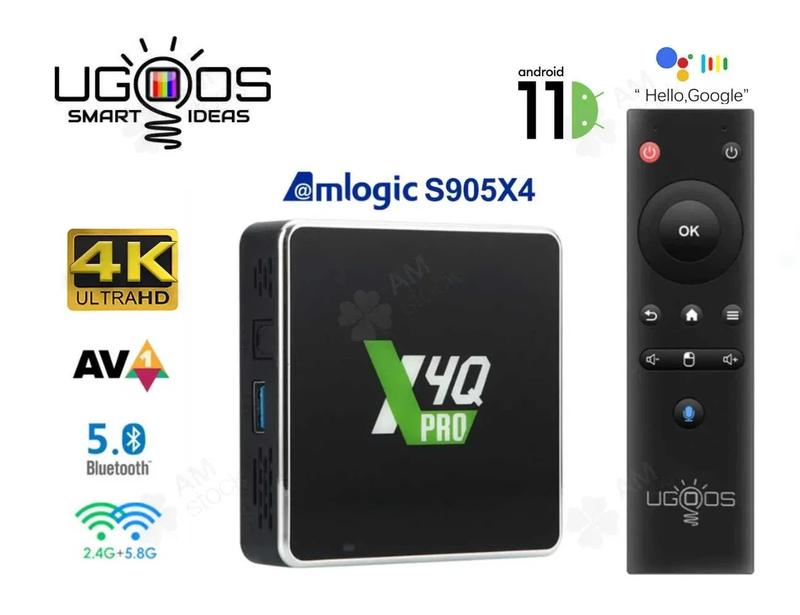 Tv box ugoos x4q pro 4/32gb s905x4 смарт тв бокс тв-приставка smaba ...