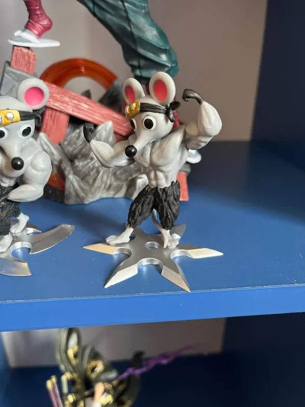 (332) demon slayer uzui tengen 8cm ninja mouse figure gk funny muscle ...