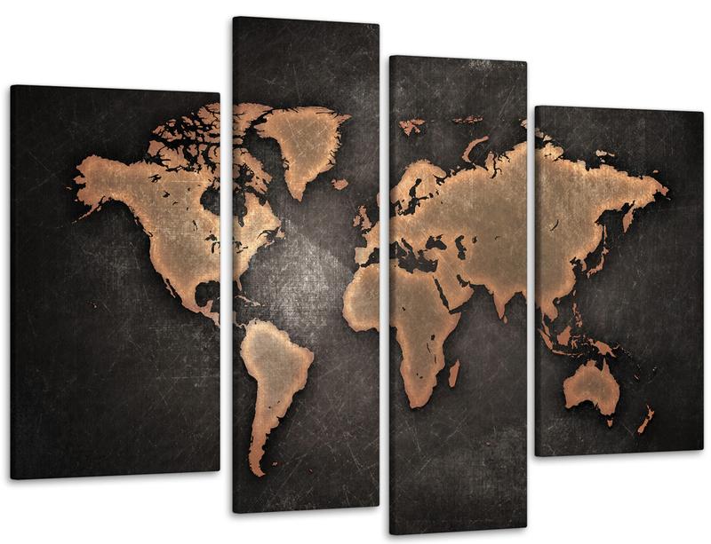 Модульная картина карта мира Art 100 4 — цена 1099 грн в каталоге Картины Купить товары для дома