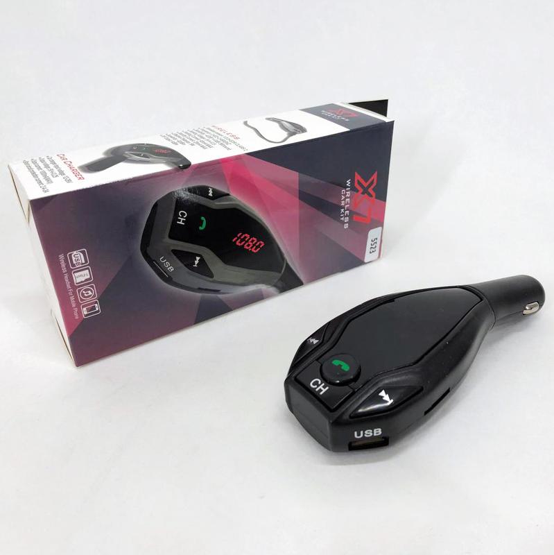 Автомобильный трансмиттер fm mod. x7 bt модулятор bluetooth золотой, фм ...
