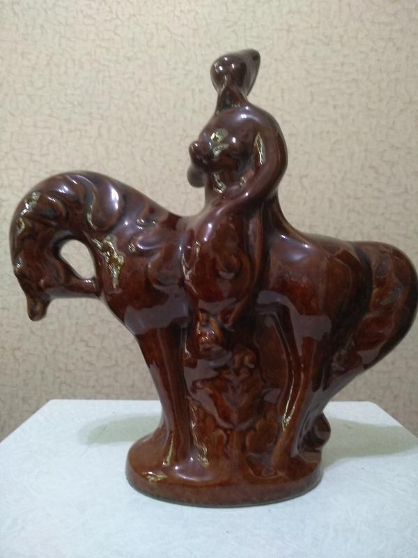 Скульптурная композиция козак на коне керамика — ціна 250 грн у