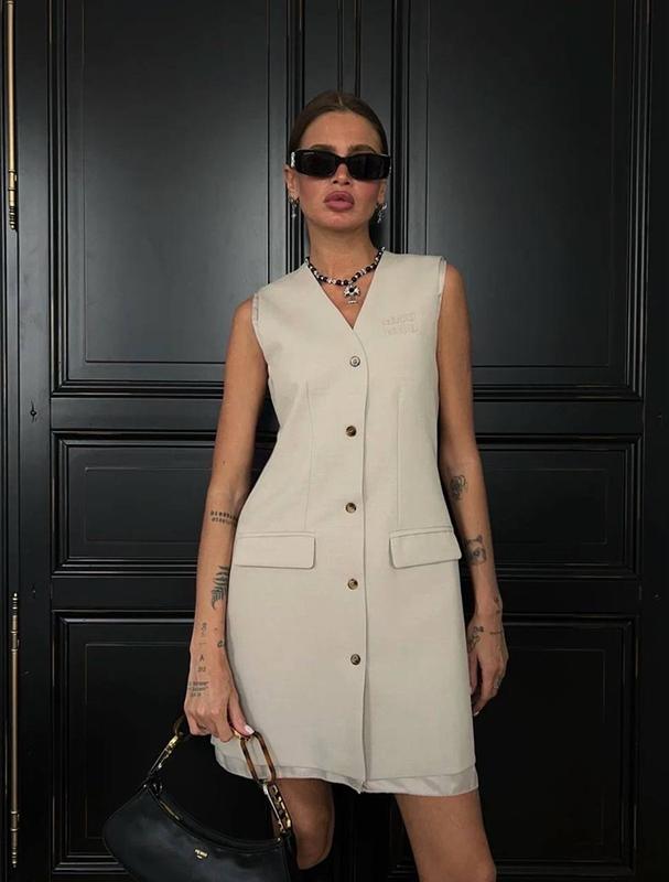 Плаття жилетка жакет в стилі Miu Miu — ціна 3700 грн у каталозі Короткі сукні Купити жіночі речі