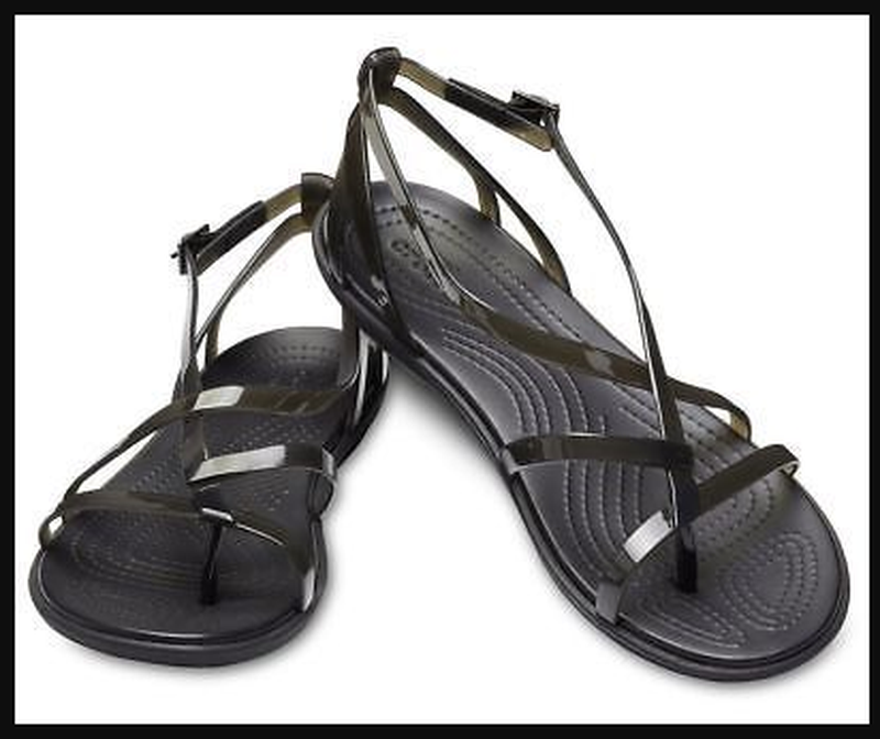 Crocs крокс сандалии босоножки isabella gladiator w flat sandals black ...