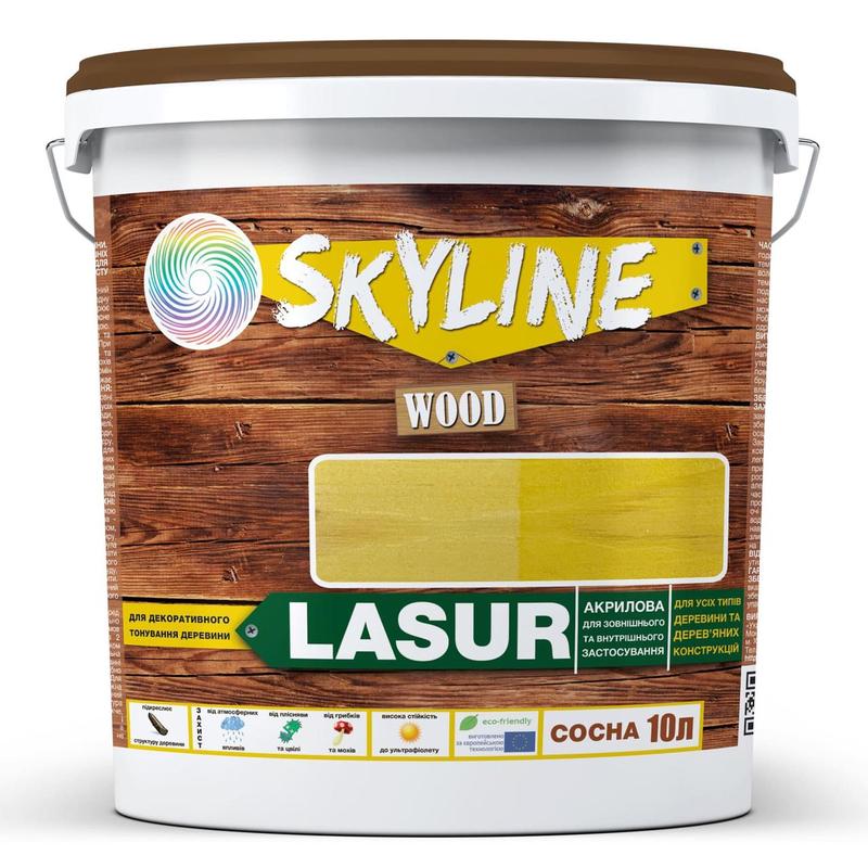 Лазур декоративно-захисна для обробки дерева lasur wood skyline сосна ...