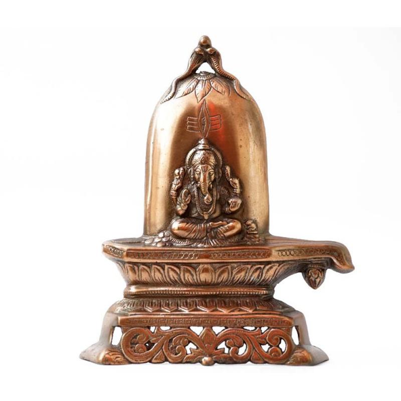 Фігура ганеш шива лінг плоска з алюмінію 27 5х23 см статуетка фен