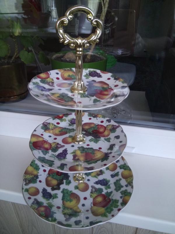 Гарна ваза для фруктів Elina вінтажна фруктовниця горка трьохярусна — ціна 423 грн у каталозі