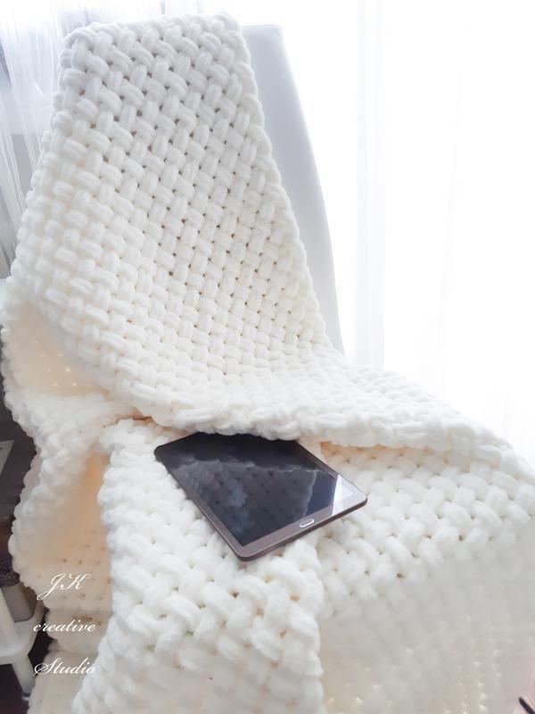 Плед з плюшевою пряжі — ціна 900 грн у каталозі Пледи Купити товари для дому та побуту за