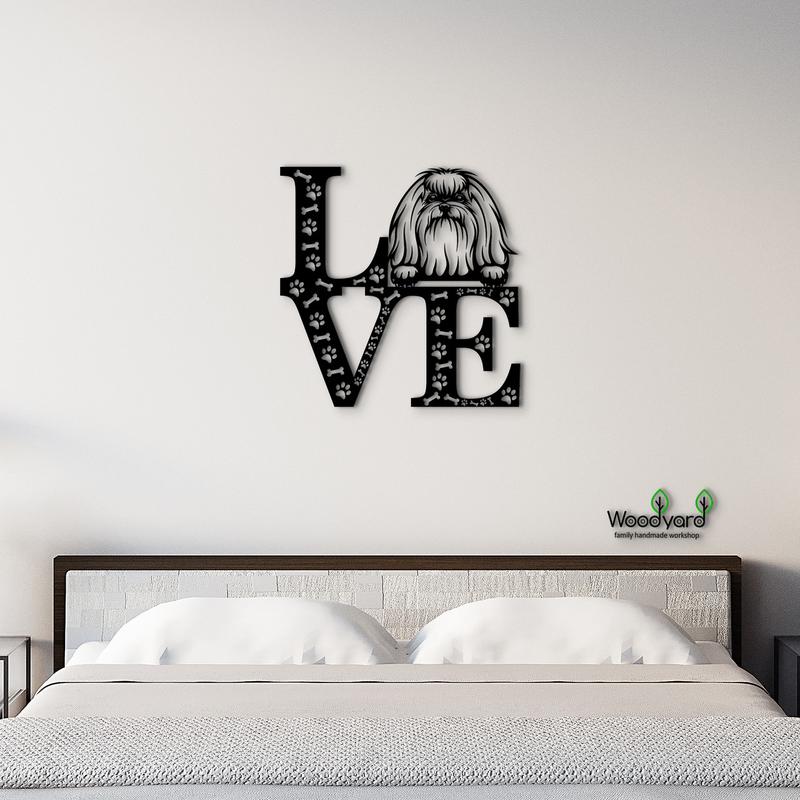 Панно Loveandbones мальтез 20x20 см картины и лофт декор из дерева на