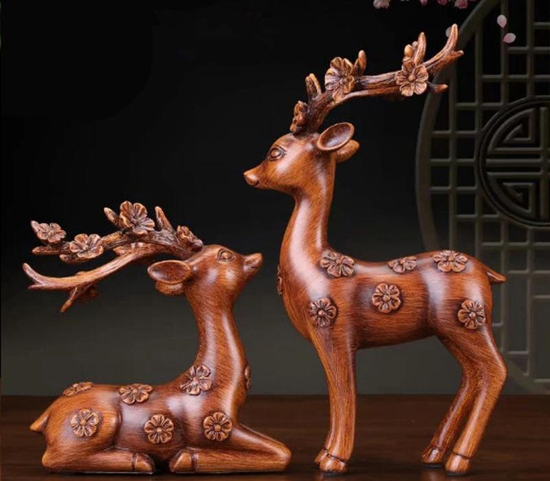 Пара оленів у квітах Bm — ціна 1700 грн у каталозі Статуетки Купити товари для дому та побуту за