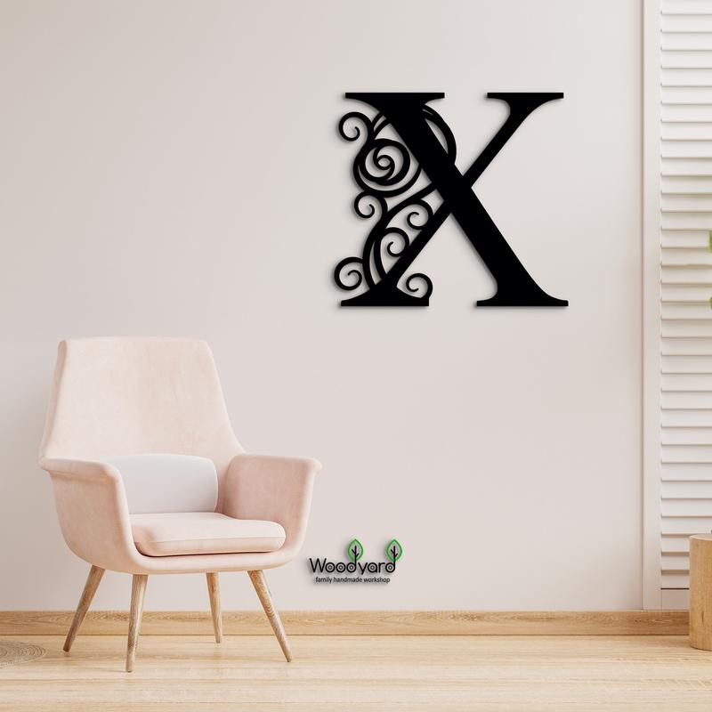 Панно буква X 15x18 см картины и лофт декор из дерева на стену