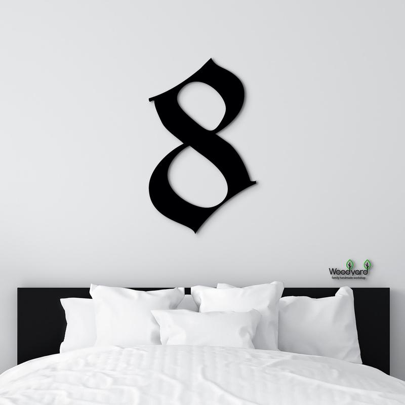 Панно цифра 8 15x10 см картины и лофт декор из дерева на стену