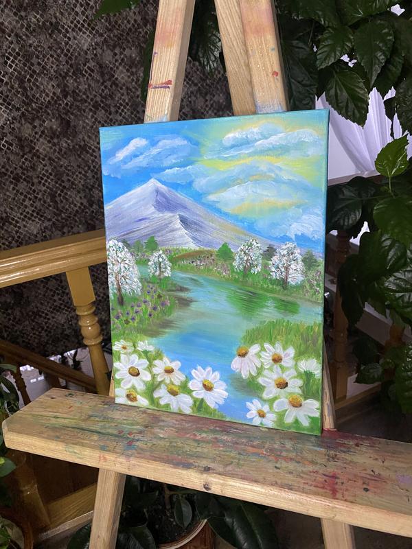 Ррмашки в горах картина олійними фарбами — ціна 750 грн у каталозі Картини Купити товари для