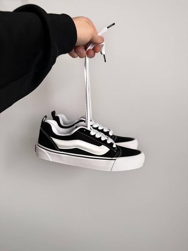 Женские замшевые кроссовки vans knu skool white black кеды ванс кну олд ...