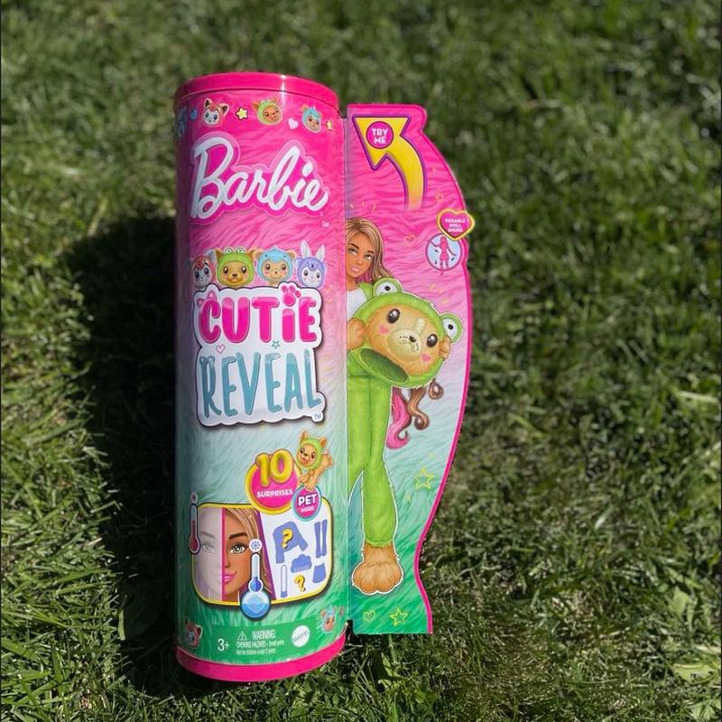 Лялька барбі сюрприз щеня в костюмі жаби barbie cutie reveal animal ...