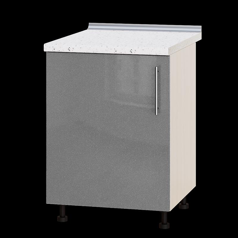 Кухня модерн модуль низ н83 600 сріблястий металік глянець — дуб молочний 60х47х82 см — ціна