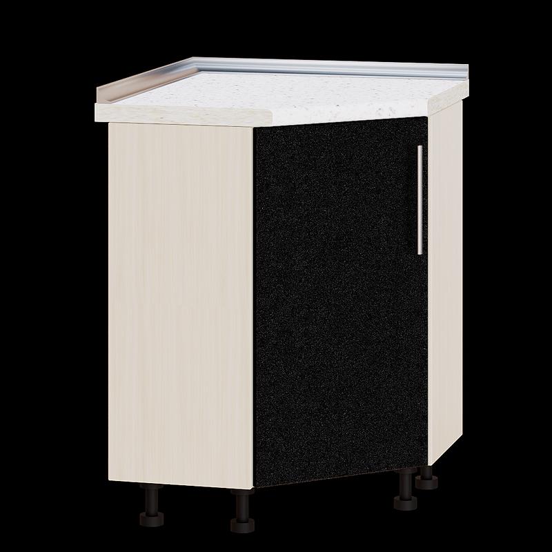 Кухня модерн модуль низ кутовий н70 795 чорний металік глянець — дуб молочний 80х80х82 см — ціна