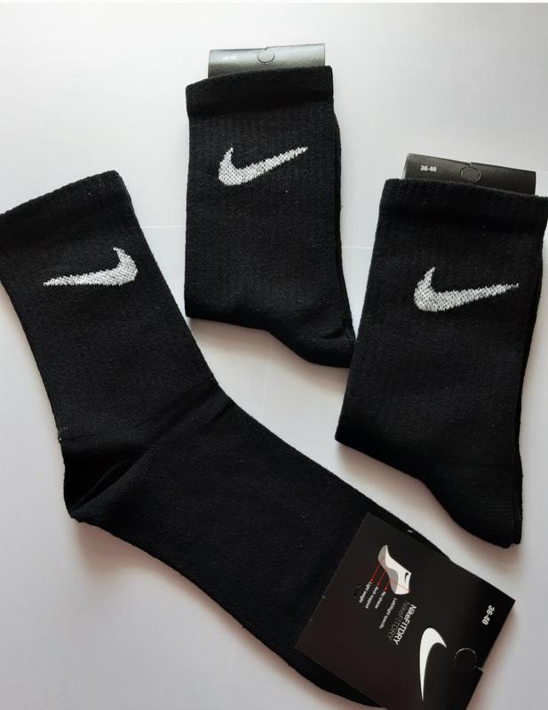 Набор 6 пар черные женские черные высокие носки найк "nike" 36-40р ...