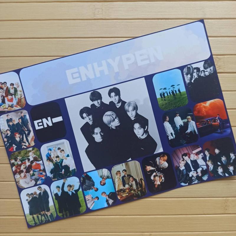 Стикерпак Enhypen енхайпен а4 — цена 60 грн в каталоге Открытки и конверты Купить товары для