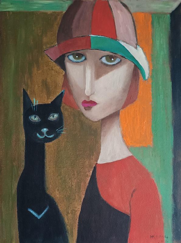 Картина настя і кіт — ціна 1100 грн у каталозі Картини Купити товари