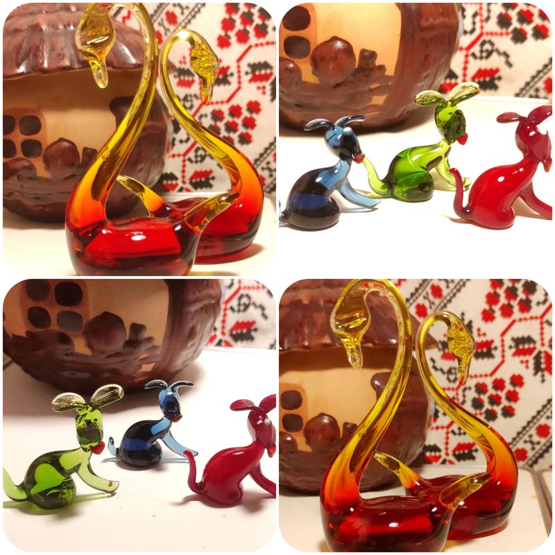 Статуетка скляні лебеді скляні собачки скляні статуетки — ціна 400 грн у каталозі Статуетки