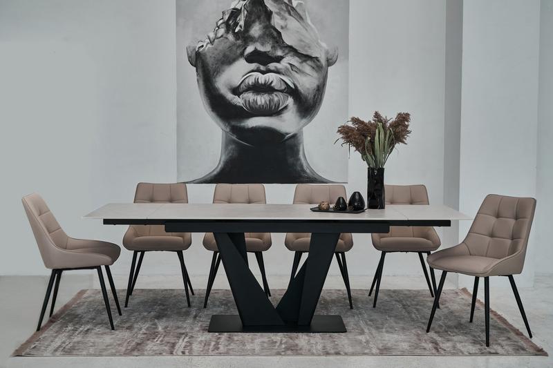 Розкладний кухонний стіл Tml 955 💛 крема делікато чорний 💛 — ціна 44096 грн у каталозі Стільці