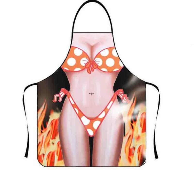 Фартук с приколом девушка в купальнике в горох 75 на 60 см разноцветный — цена 765 грн в