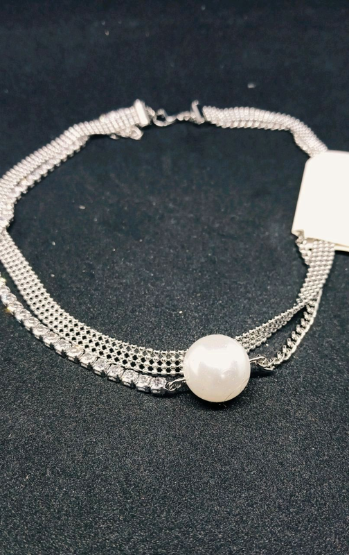 Ланцюжок подвійний з штучною перлиною — цена 225 грн в каталоге Цепочки Купить аксессуары по