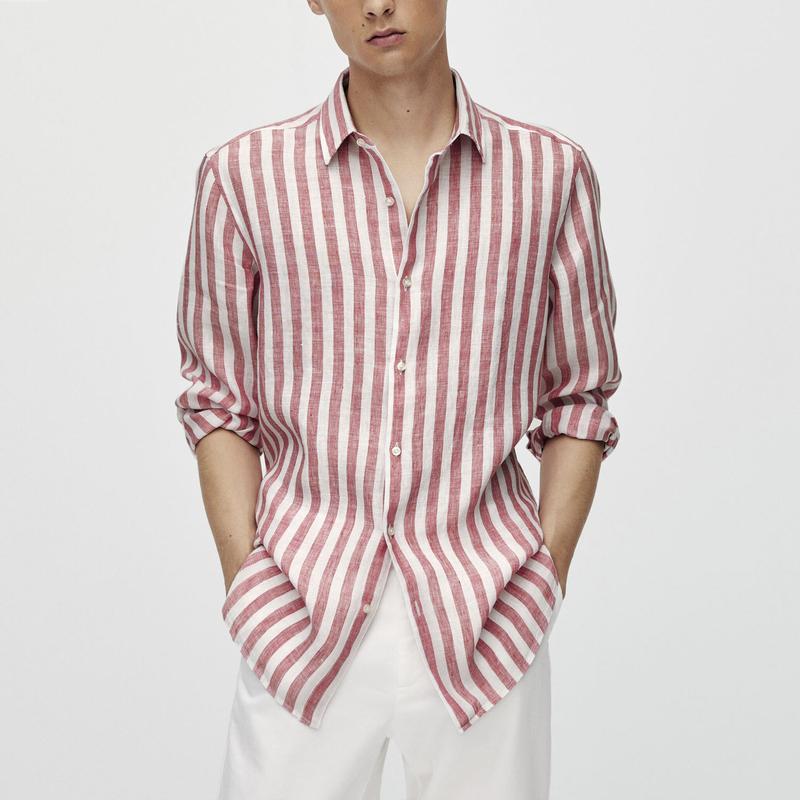 Сорочка льон массімо дутті бренд люкс у смужку — ціна 620 грн у каталозі Сорочки Купити чоловічі