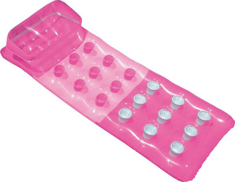 Надувний матрац для плавання кольоровий склянки intex 58890 з подушкою ...