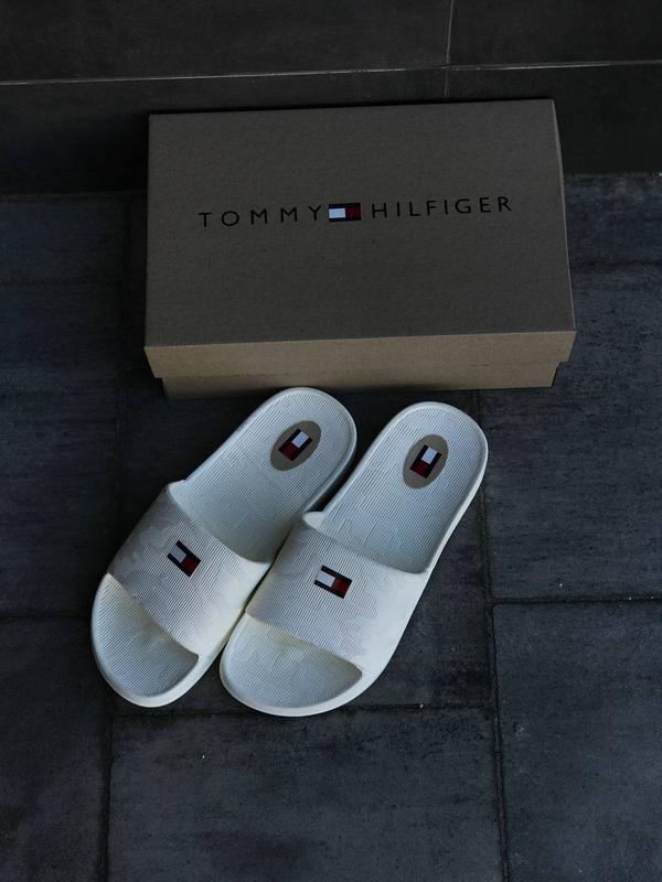Мужские шлепанцы tommy hilfiger белые тапочки tommy hilfiger — ціна 699 ...
