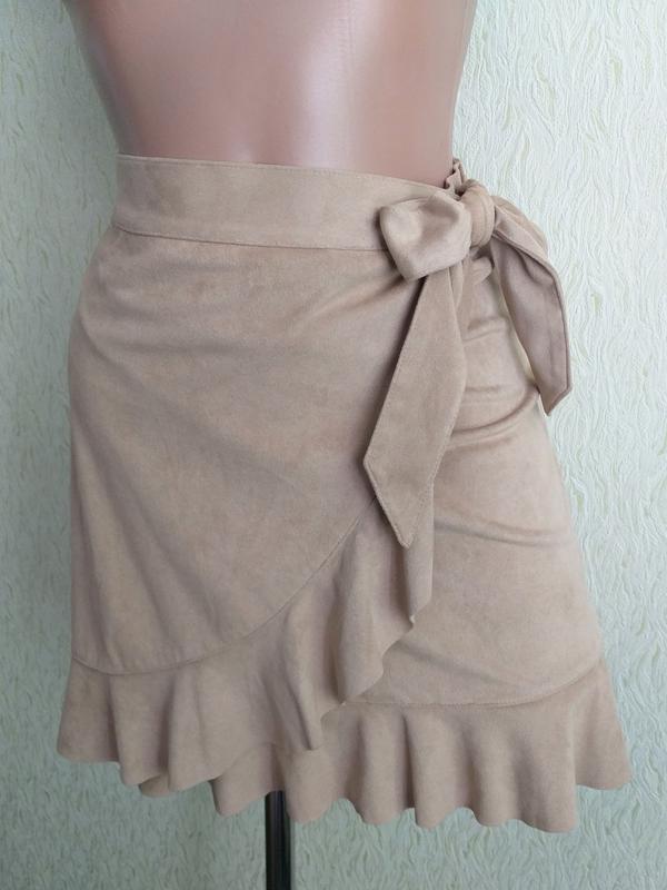 Спідниця на захід із заходом спідничка замшева тканина під замш