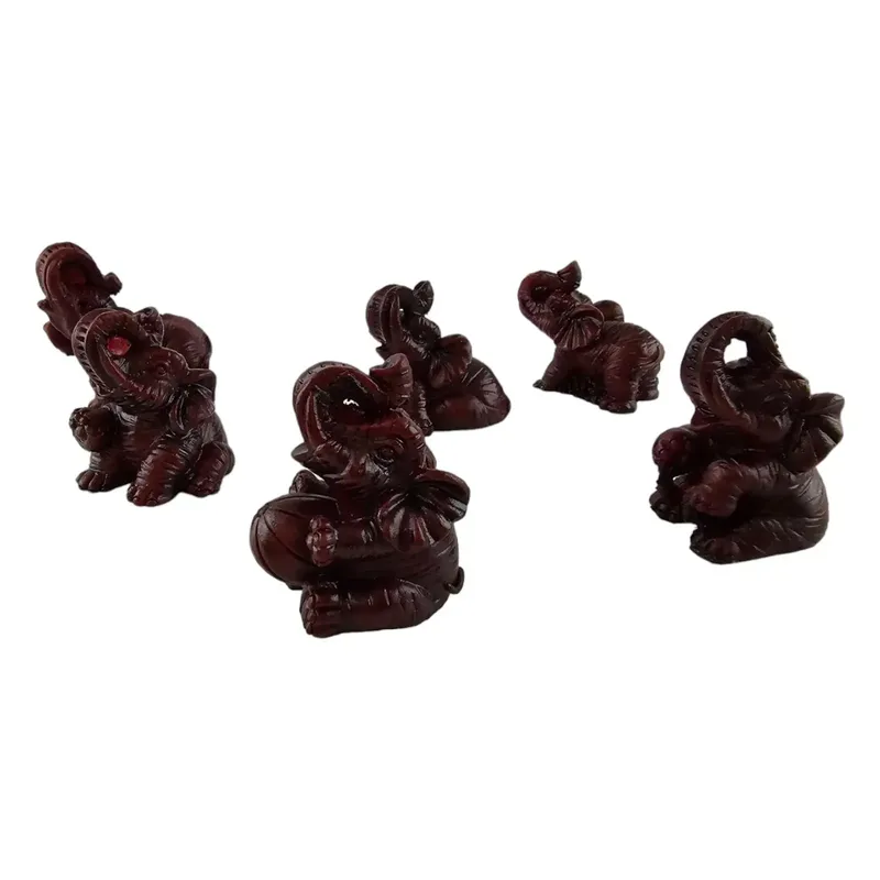 Набір статуетки слони 6 шт камяна крихта — ціна 165 грн у каталозі Статуетки Купити