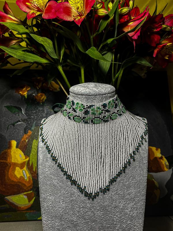 Ленточный гердан с бахромой — цена 995 грн в каталоге Колье и ожерелья Купить аксессуары по