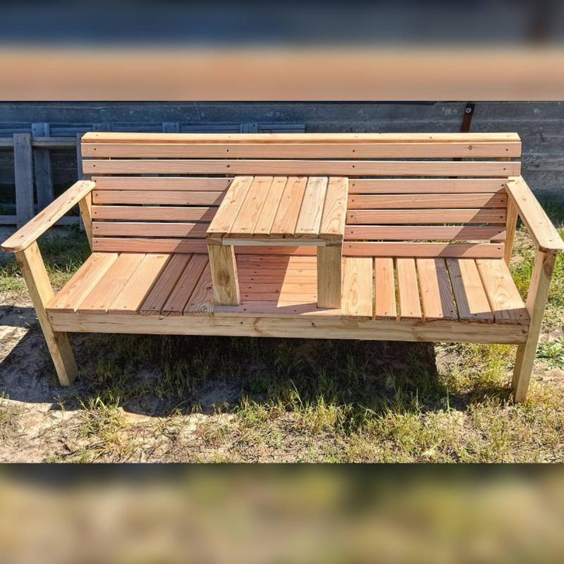 Деревяна лавка із столиком — ціна 6500 грн у каталозі Садові та паркові лавки Купити товари для