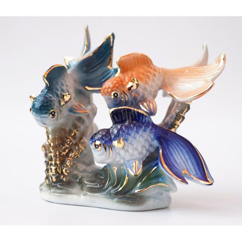 Три рибки фаянс статуетка керамічна — ціна 448 грн у каталозі Статуетки Купити товари для дому